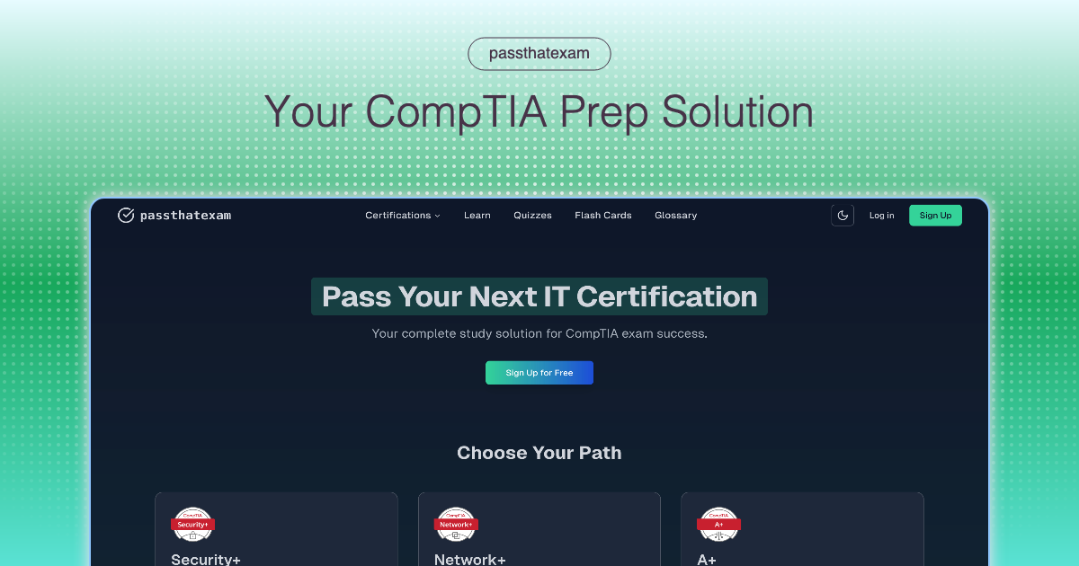 CompTIA Security+ Certification Prep | passthatexam